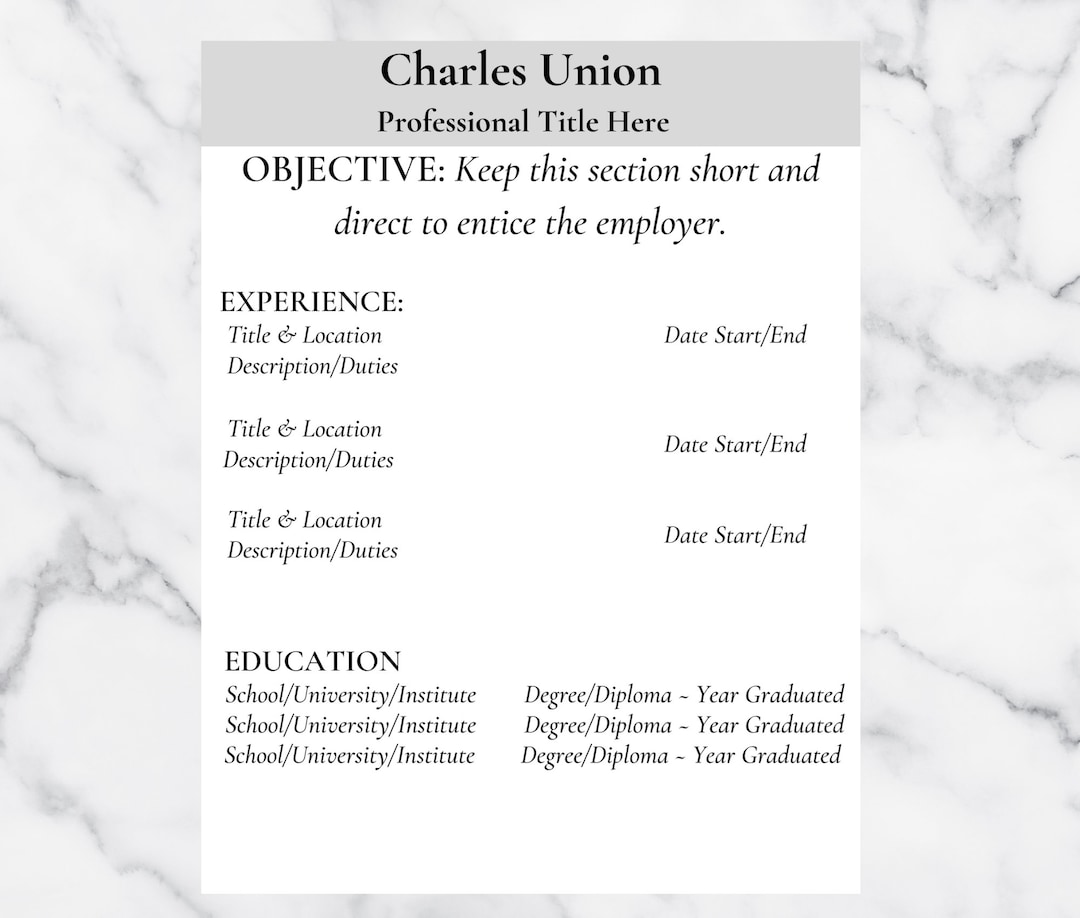 Traditional Resume Template, Gray Banner Resume Template, Basic Resume ...