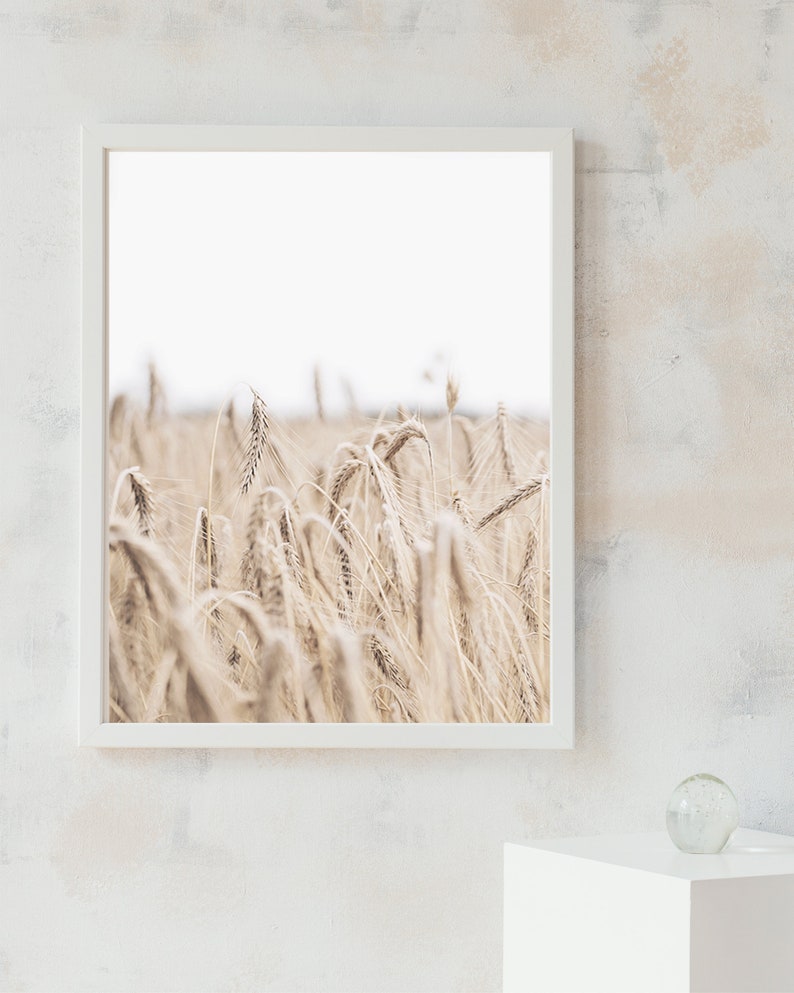 Set of 2 Boho Wheat Print | Landscape Wall Art | Neutral Print | Wheat ...