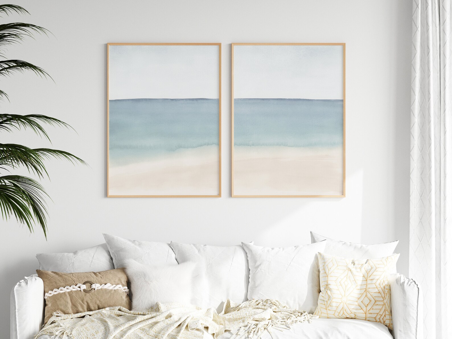 Set of 2 Beach Watercolor Print | Coastal Print | Ocean Print ...