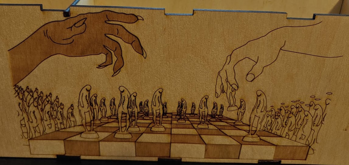 Devil Vs God Chess Match Svg File, Svg File Chess, Chess Board Mythical ...