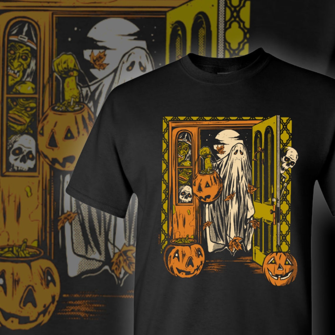 The Halloween Shirt Company Ghostly Greeter T-Shirt Petit - Etsy France