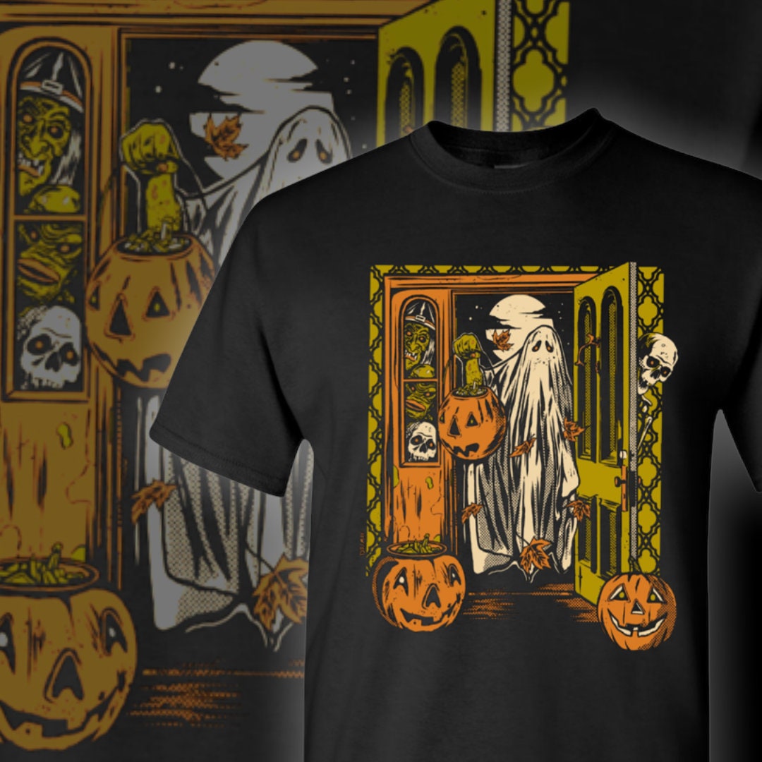 The Halloween Shirt Company Ghostly Greeter T-Shirt Petit - Etsy France