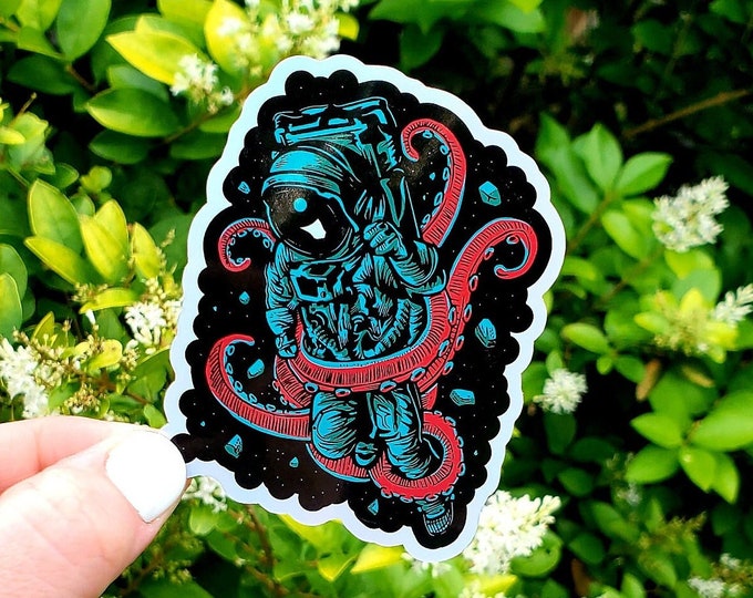 Astronaut Sticker Waterproof Space Sticker Gift Trippy Sticker Galaxy ...