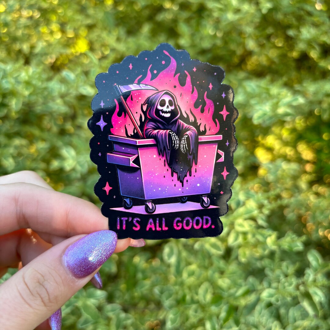 It's All Good Sticker, Skeleton Sticker, Funny Sticker, Water Bottle ...