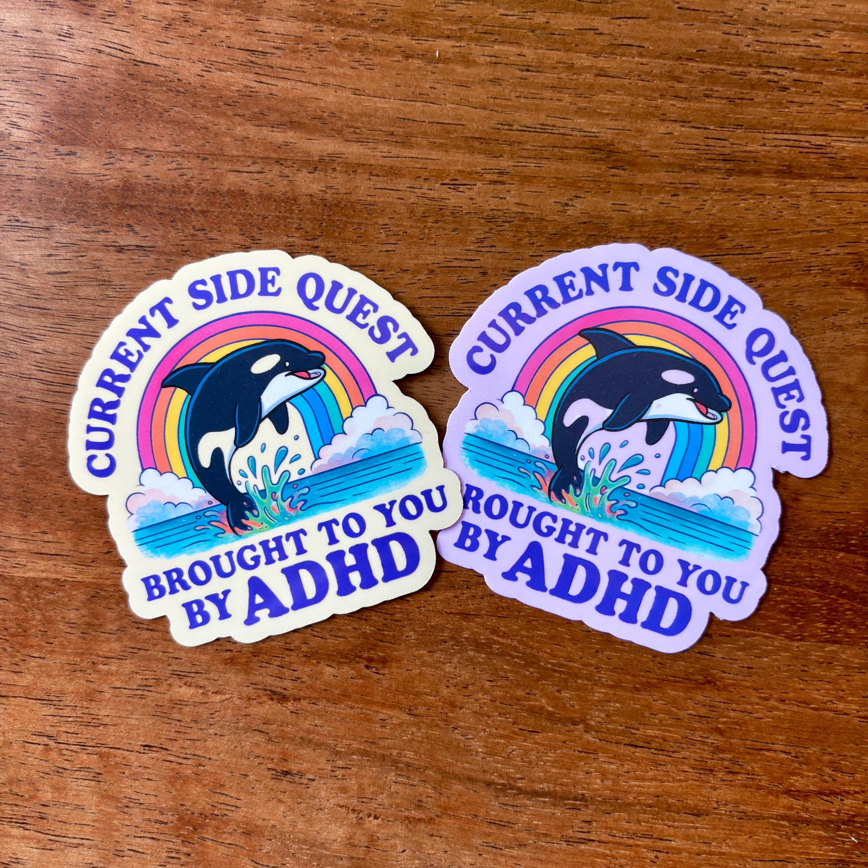 Side Quest ADHD Sticker, ADHD Sticker, Mental Health Sticker ...