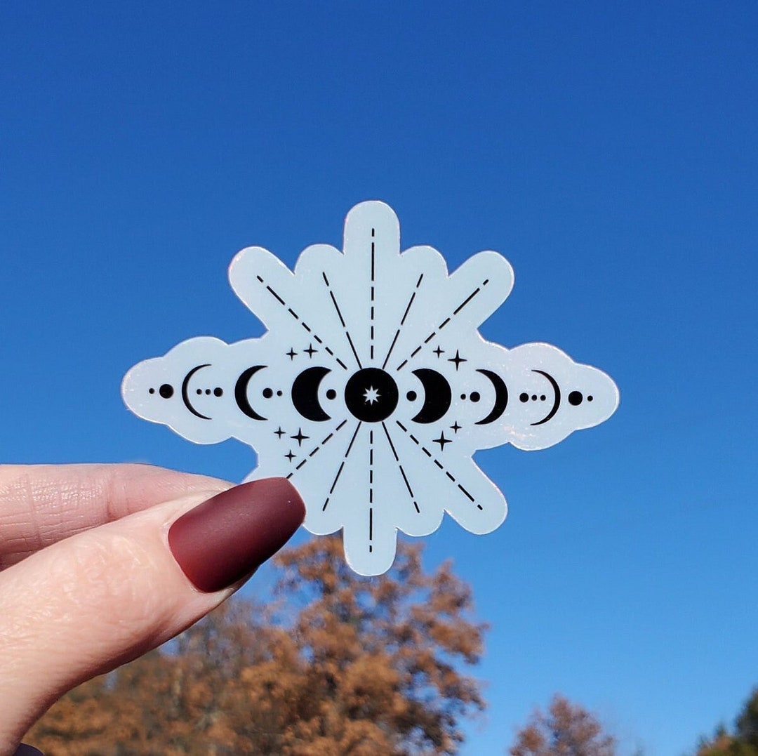 Holographic Moon Phase Sticker, Moon Sticker, Moon Phase Sticker, Moon ...