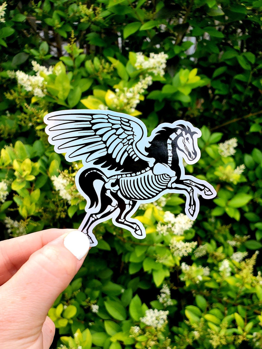 Holographic Skeleton Pegasus Sticker, Skeleton Sticker, Pegasus Sticker ...