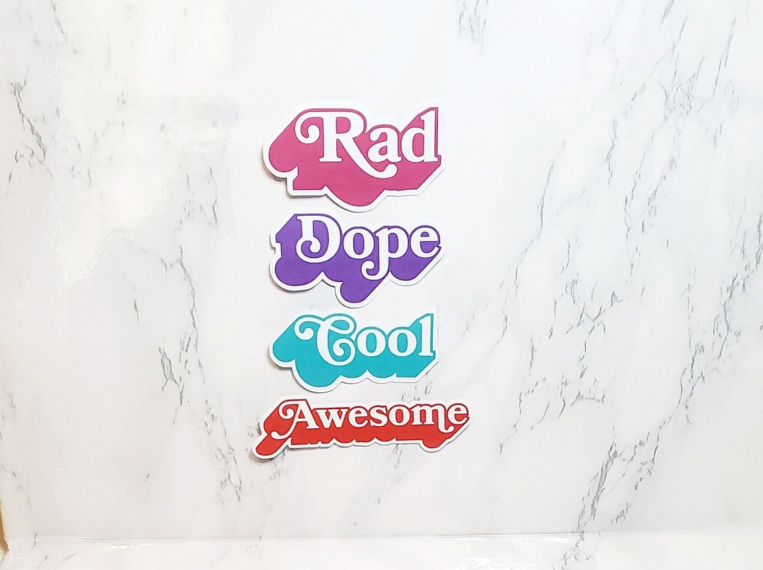 Retro Word Sticker Pack, Sticker Pack, Sticker Bundle, Retro Stickers ...