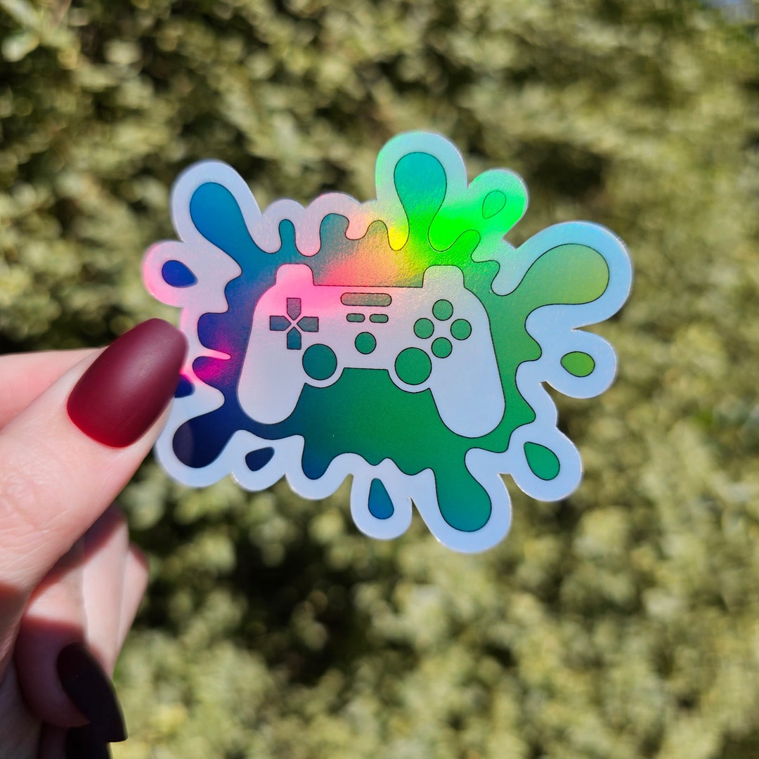 Holographic Controller Sticker, Gaming Sticker, Gamer Sticker, Gaming ...
