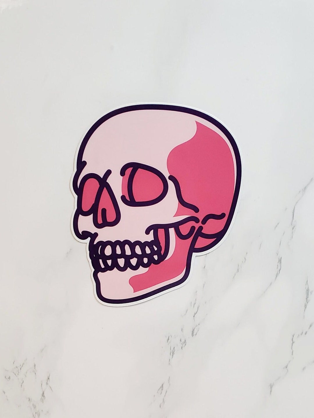 Pink Skull Sticker, Skull Sticker, Skull, Skeleton Sticker, Sticker ...
