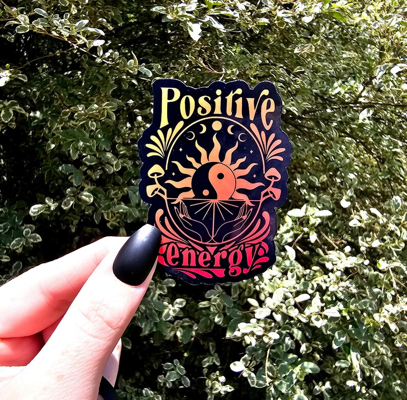 Positive Energy Sticker, Yin Yang Sticker, Hippie Sticker, Stickers ...