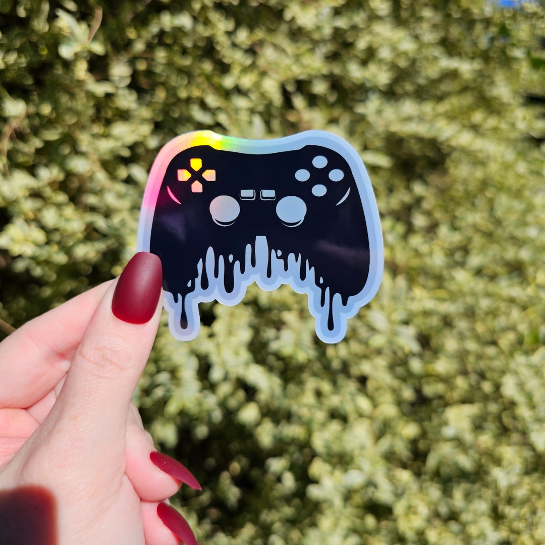 Holographic Gamer Sticker, Game Controller Sticker, Stickers, Video ...