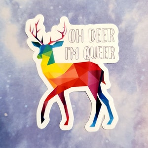 Oh Deer I'm Queer Sticker, LGBT Sticker, Pride Sticker, Stickers ...