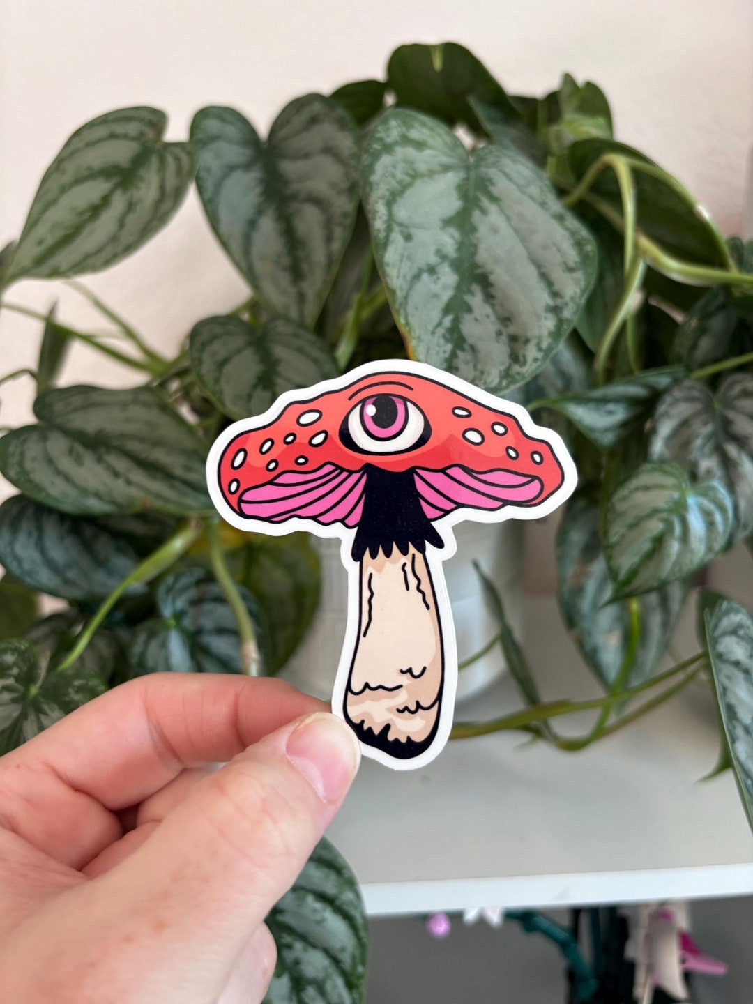 Retro Trippy Mushroom Sticker, Mushrooms, Eyeball Sticker, Trippy ...