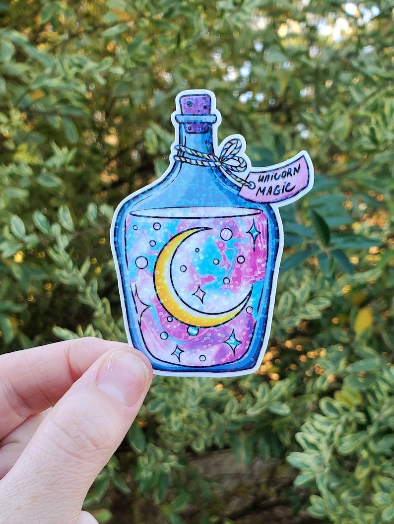 Glitter Magic Potion Bottle Sticker, Magic Sticker, Potion Sticker ...