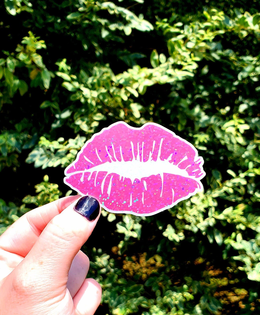Glitter Kiss Sticker, Lips Sticker, Kiss Sticker, Pink Sticker ...