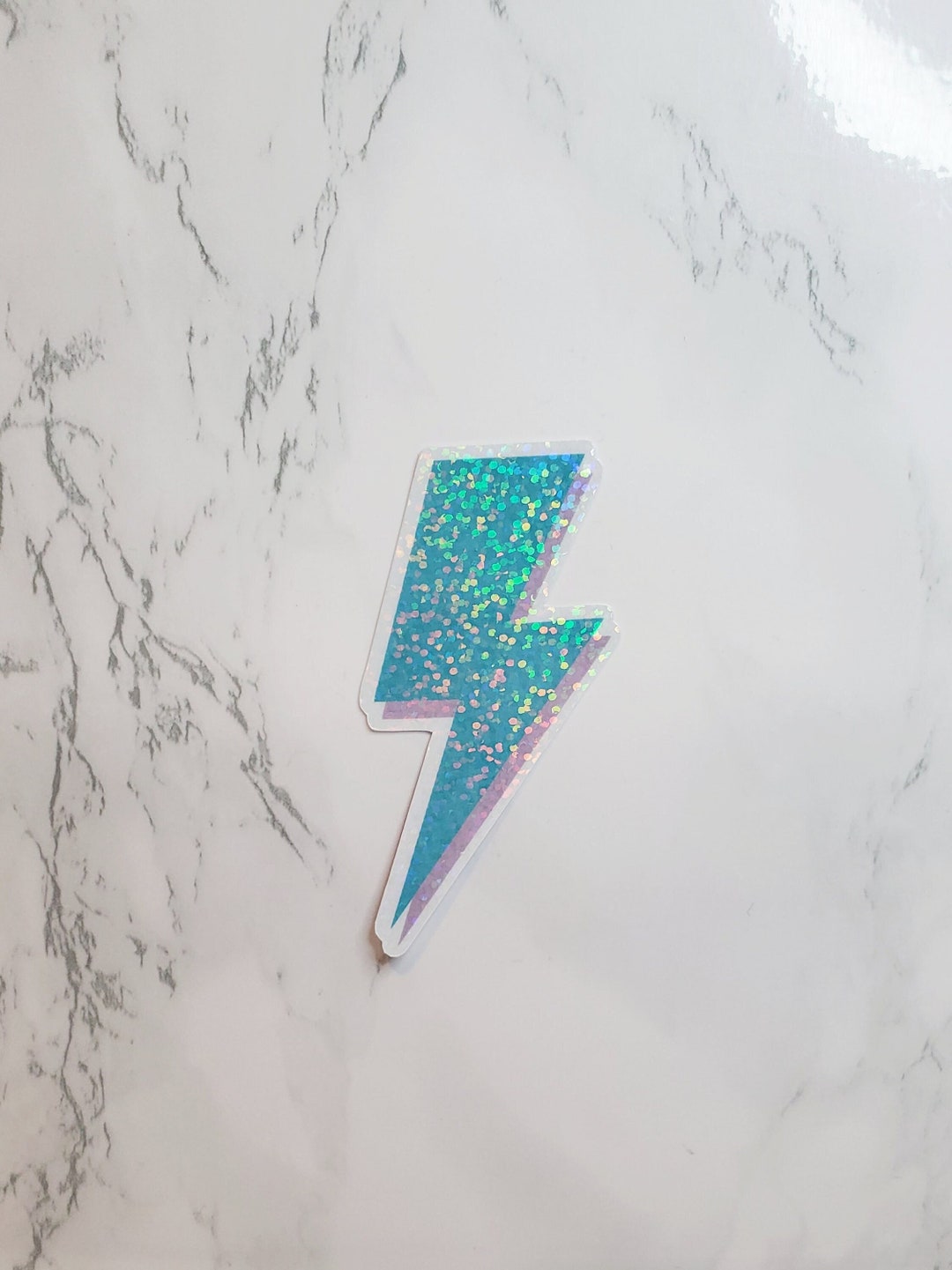 Glitter Lightning Bolt Sticker, Lightning Bolt Sticker, Blue Sticker ...