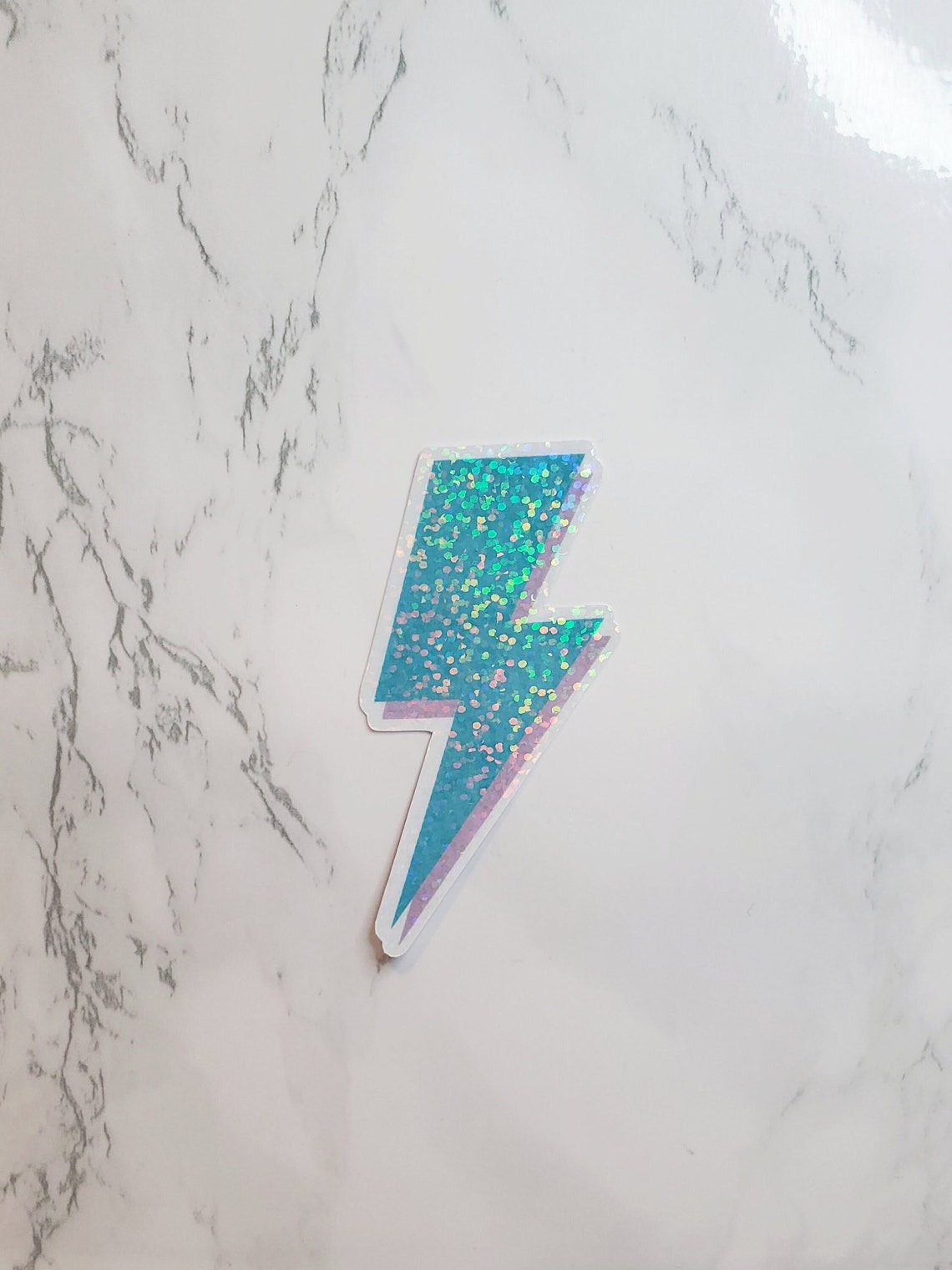 Glitter Lightning Bolt Sticker Lightning Bolt Sticker Blue - Etsy