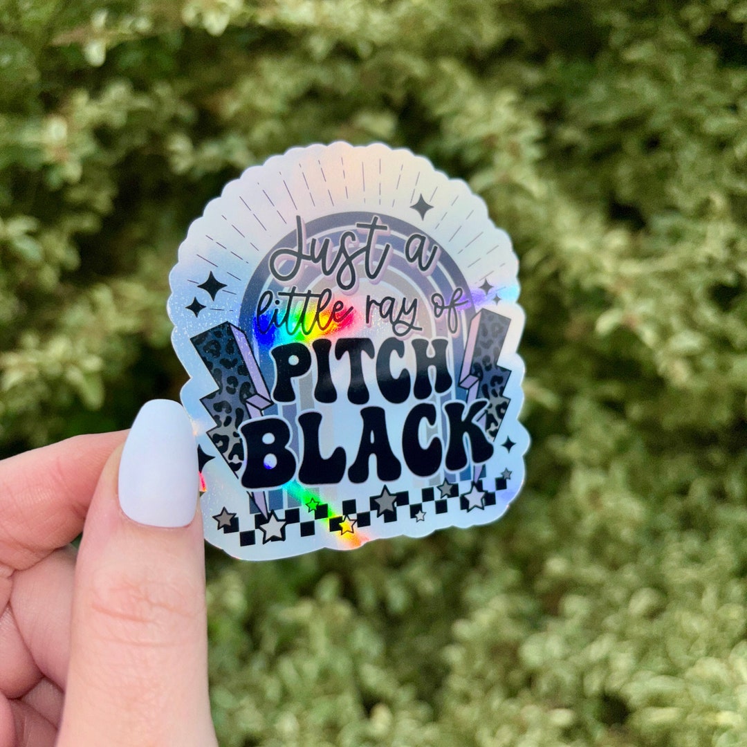 Holographic Little Ray of Pitch Black Sticker, Funny Sticker, Water ...