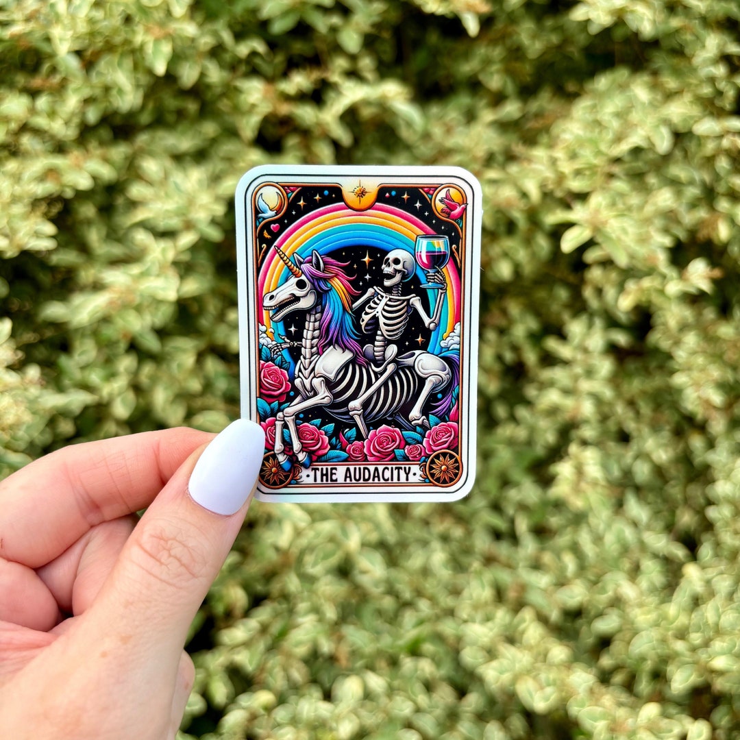 Holographic the Audacity Tarot Card Sticker, Tarot Card, Water Bottle ...
