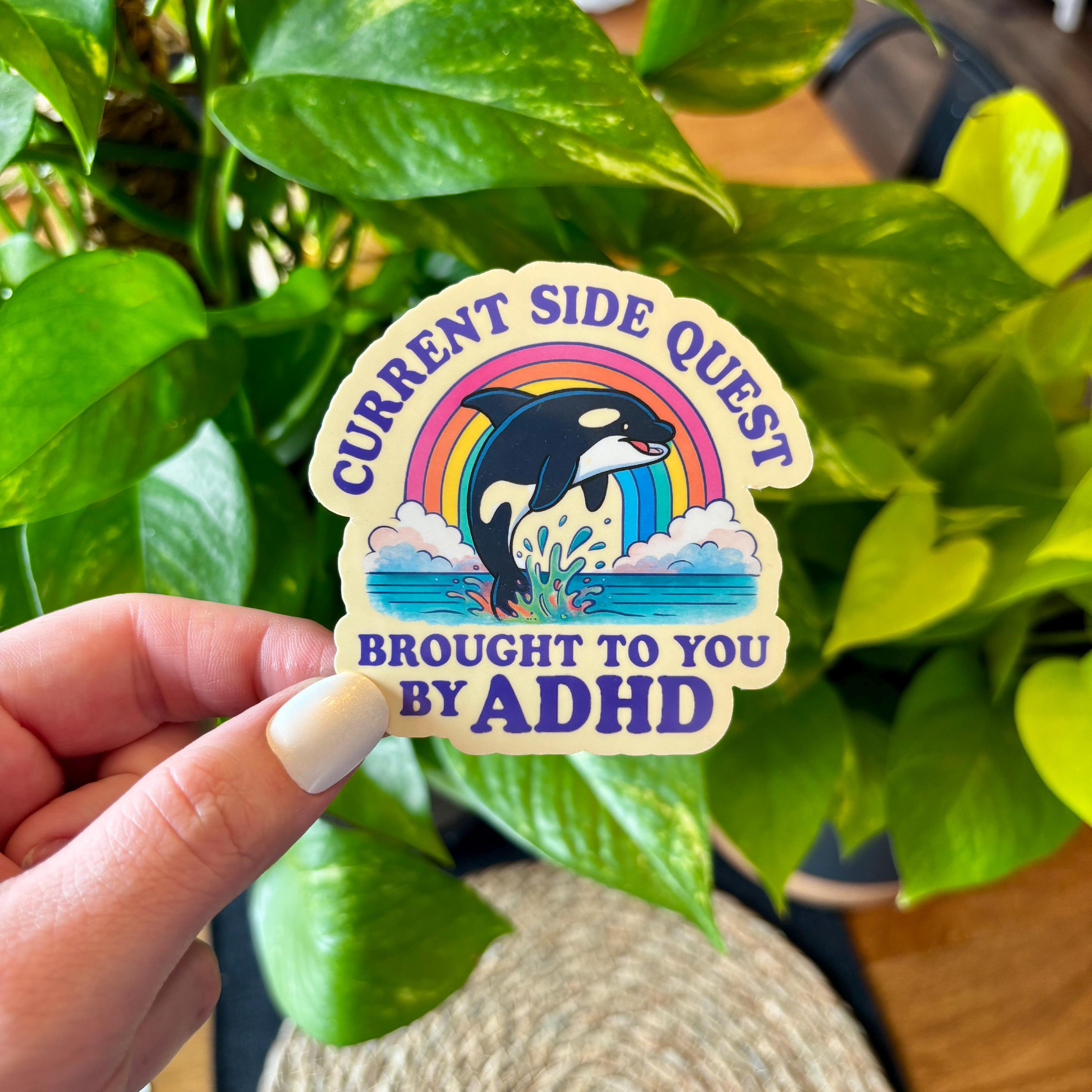 Side Quest ADHD Sticker, ADHD Sticker, Mental Health Sticker ...