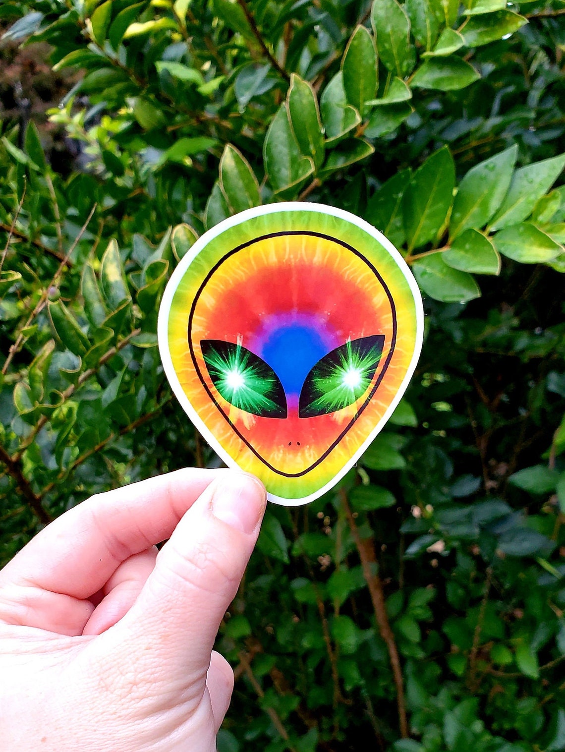 Alien Sticker, Tie Dye Alien Sticker, Retro Sticker, Vinyl Sticker, Tie ...