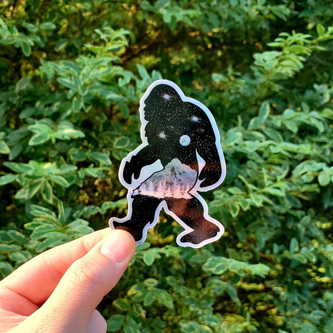 Holographic Sasquatch Sticker, Big Foot Sticker, Camping Sticker, Holo ...