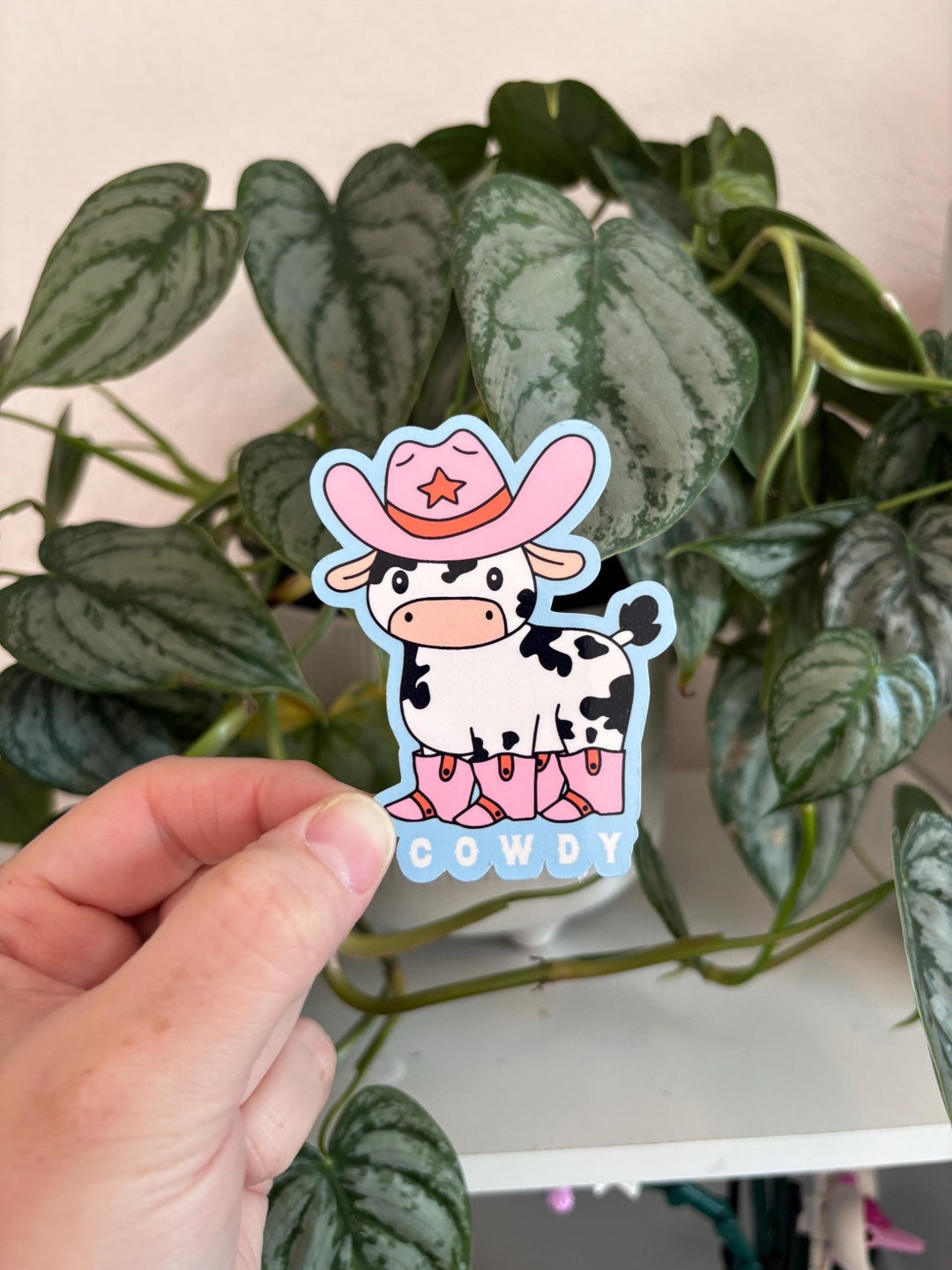 Cowdy Sticker, Funny Sticker, Cow Stickers, Cowboy, Western, Cute ...