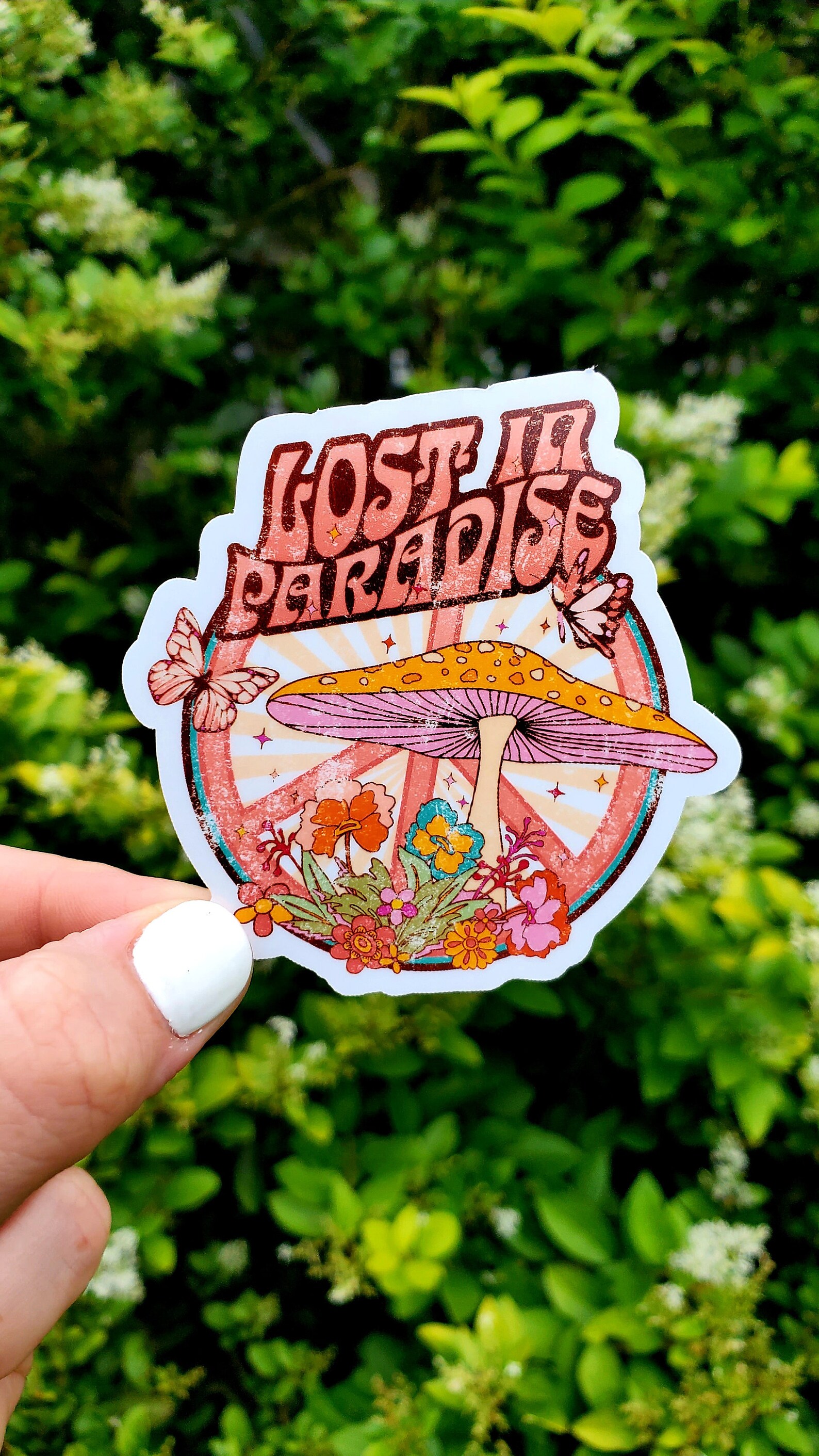 Lost in Paradise Mushroom Sticker, Mushroom Sticker, Boho Sticker ...