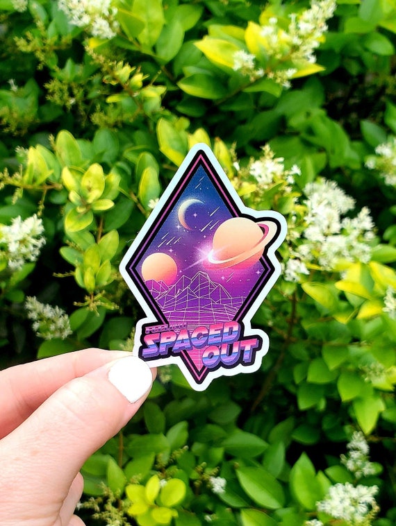 Holographic Spaced Out Sticker Space Sticker Neon Sticker | Etsy
