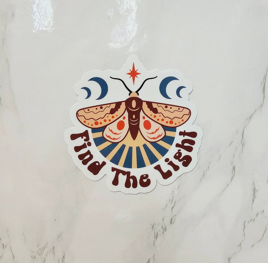 Find the Light Moth Sticker, Moth Sticker, Stickers, Hippie Sticker ...