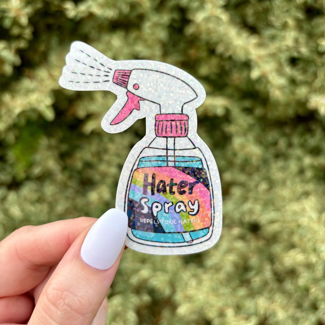 Glitter Hater Spray Sticker, Funny Stickers, Water Bottle and Laptop ...
