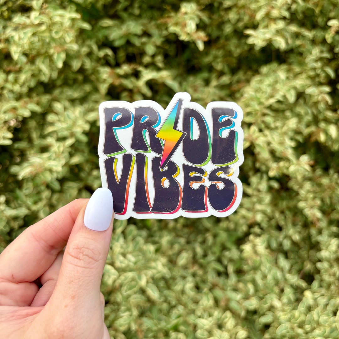 Pride Vibes Sticker, Gay Pride Sticker, LGBT Sticker, Water Bottle and ...