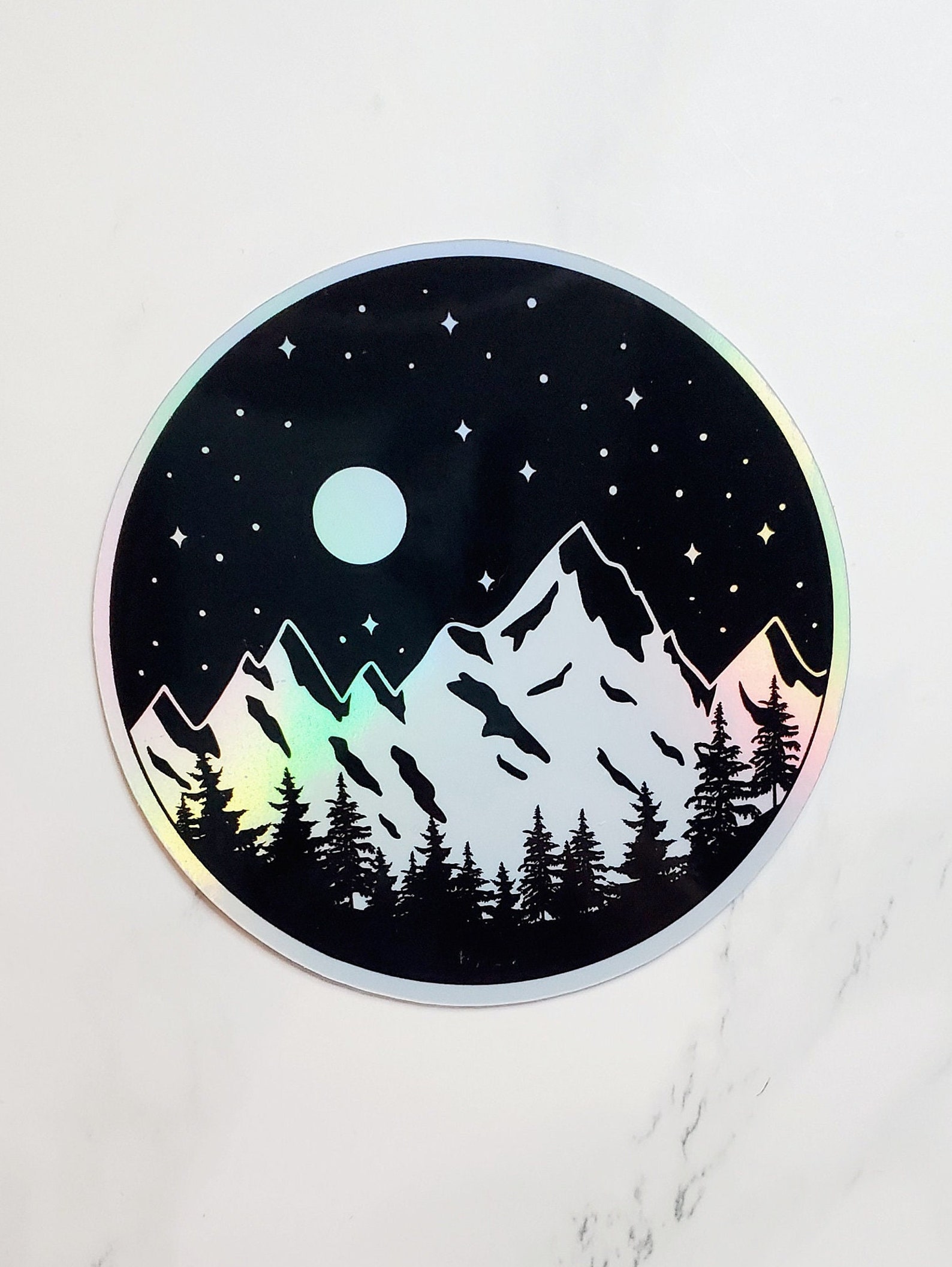 Holographic Night Sky Sticker, Star Sticker, Tree Sticker, Camping ...