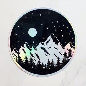 Holographic Night Sky Sticker, Star Sticker, Tree Sticker, Camping ...