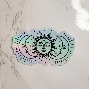 Holographic Sun and Moon Sticker, Sun Sticker, Moon Sticker, Sun, Moon ...