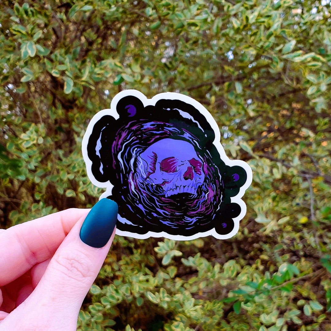 Space Skull Sticker, Galaxy Sticker, Skull Sticker, Skeleton Sticker ...
