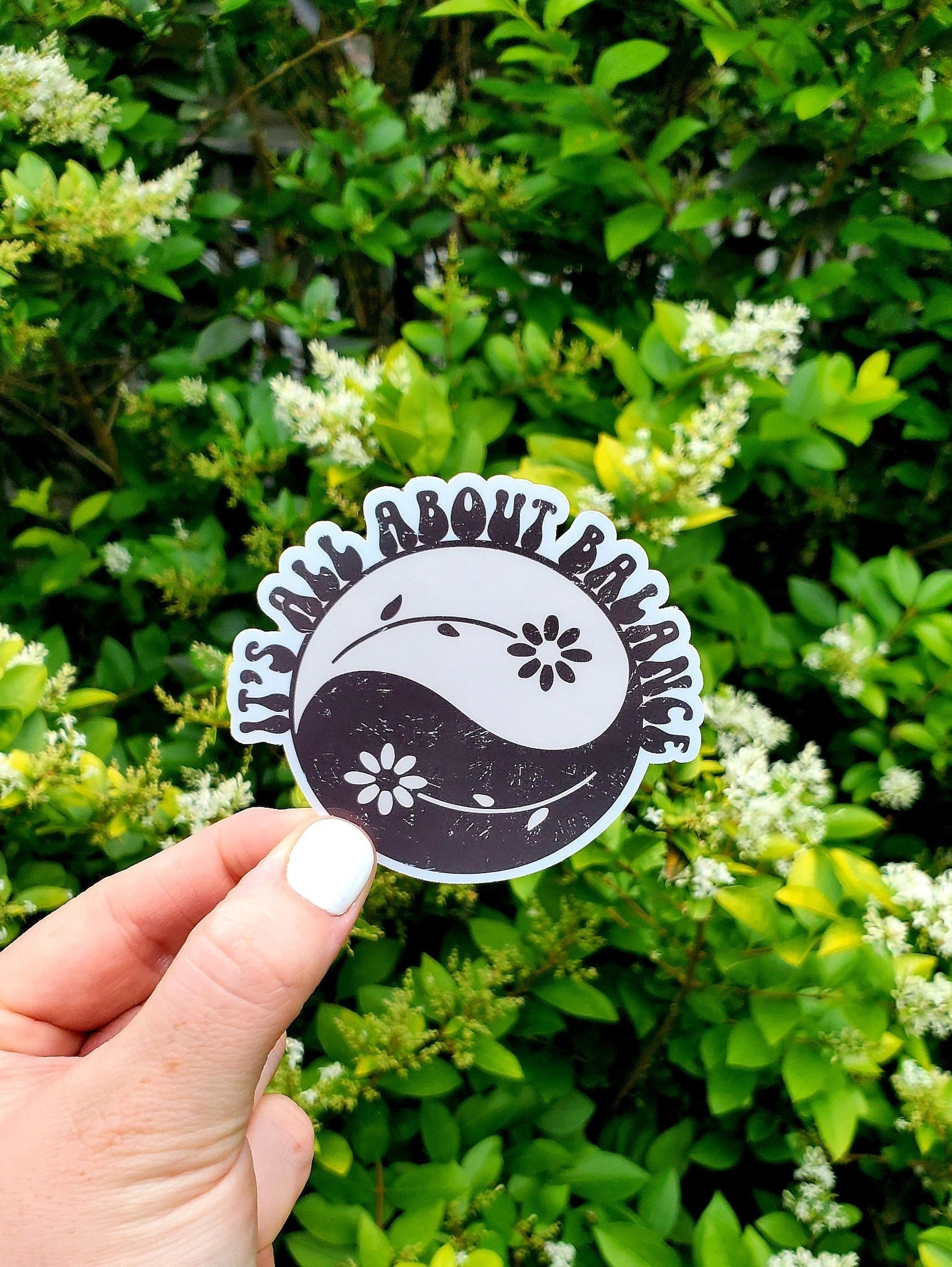 It's All About Balance Sticker, Yin Yang Sticker, Boho Sticker, Hippie ...