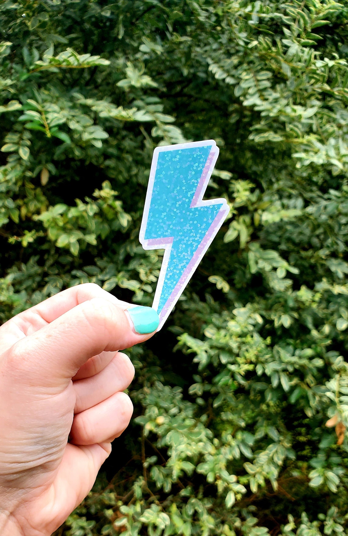 Glitter Lightning Bolt Sticker Lightning Bolt Sticker Blue - Etsy
