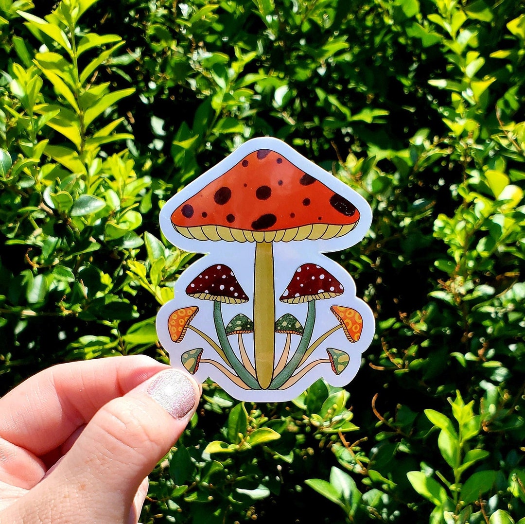 Retro Mushroom Sticker, Mushroom Sticker, Retro Sticker, Boho Sticker ...