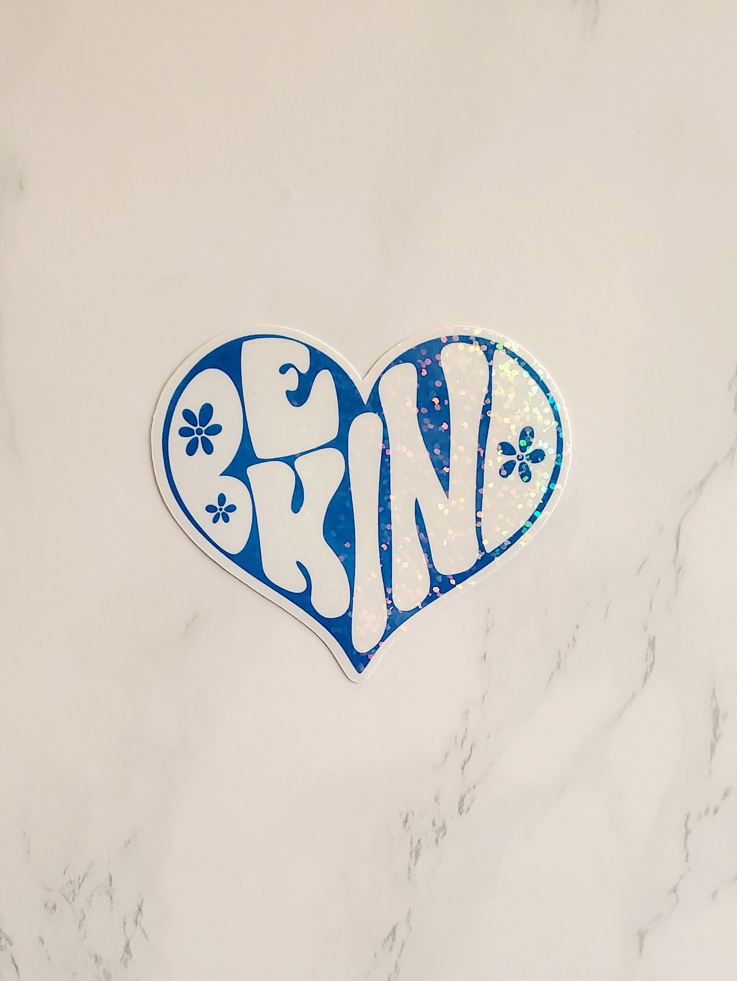 Glitter Be Kind Heart Sticker, Be Kind Sticker, Heart Sticker ...