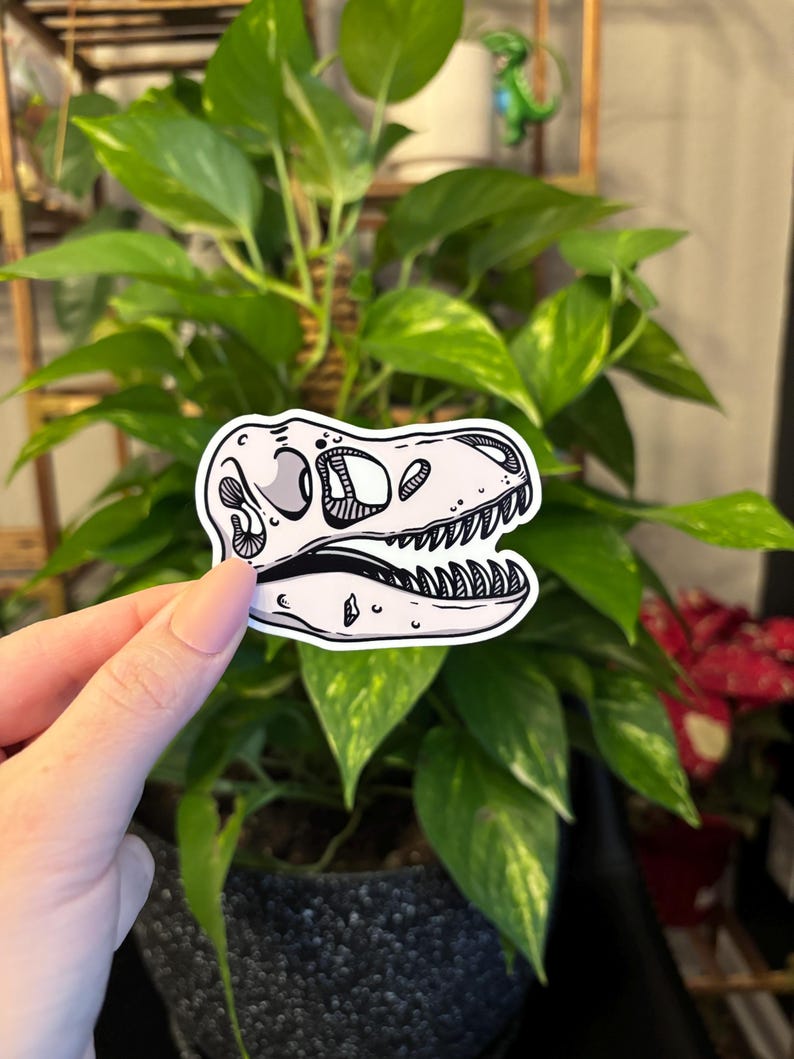 T-rex Skull Sticker, Dinosaur Sticker, Trex Sticker, Fossil Sticker ...