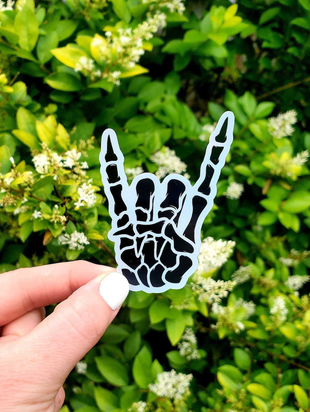 Holographic Rock Skeleton Sticker, Skeleton Sticker, Rock and Roll ...