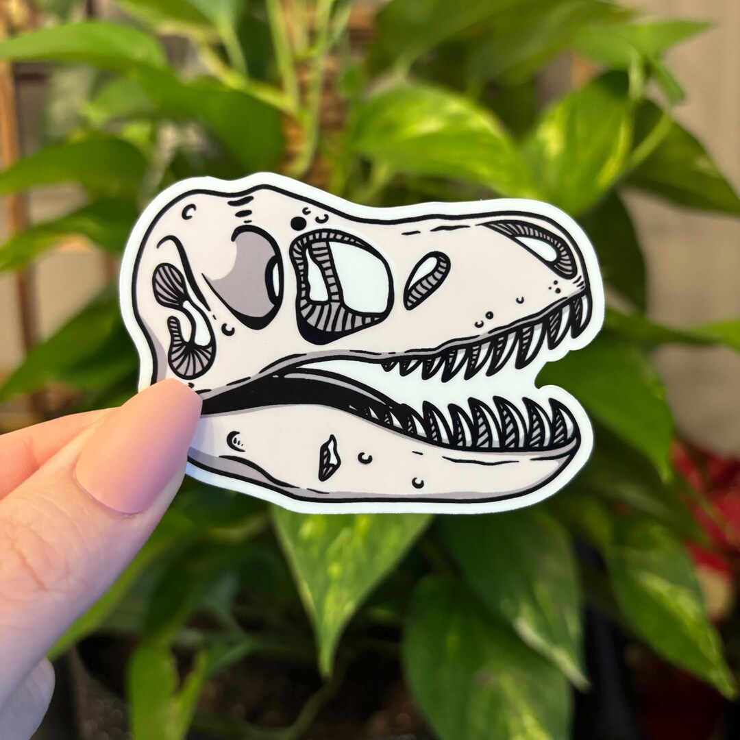 T-rex Skull Sticker, Dinosaur Sticker, Trex Sticker, Fossil Sticker ...