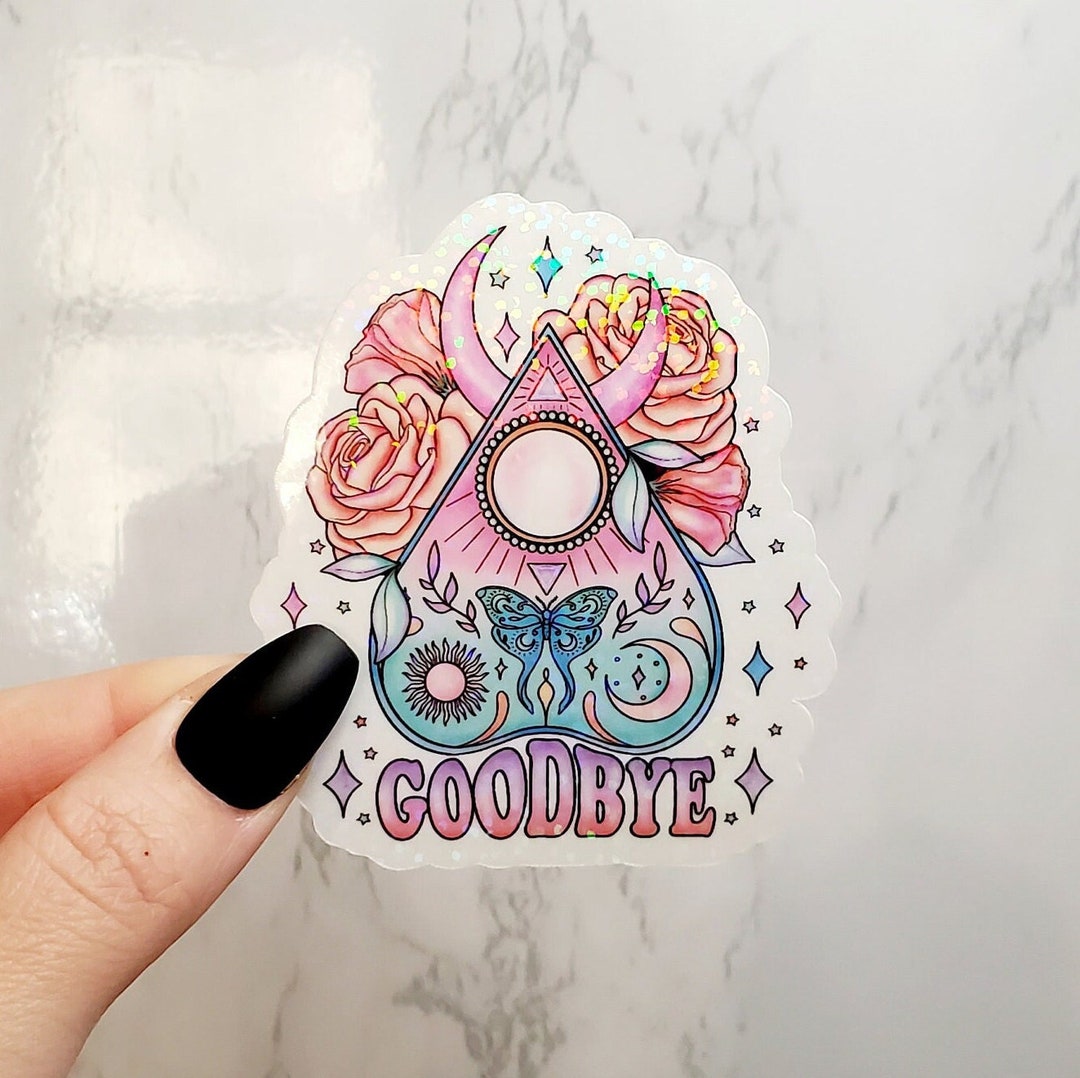 Glitter Ouija Planchette Goodbye Sticker, Goodbye Sticker, Ouija ...