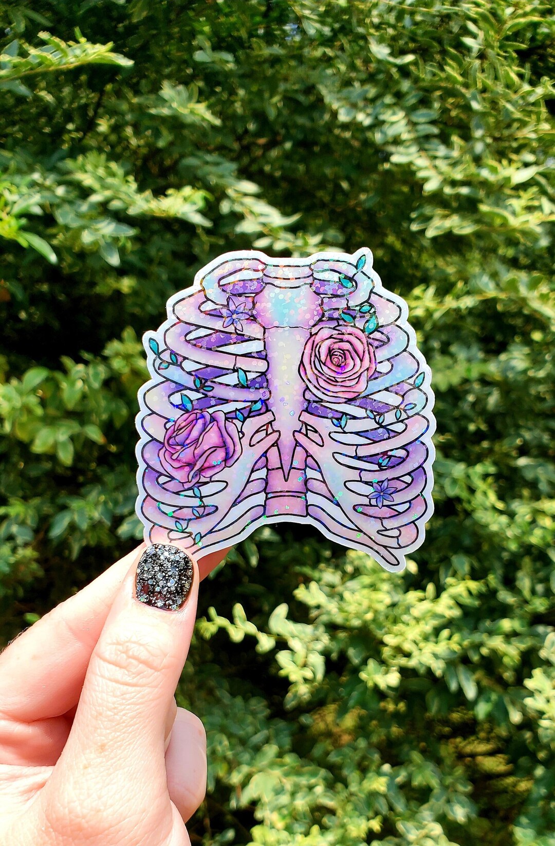 Glitter Pastel Halloween Skeleton Sticker, Skeleton Sticker, Halloween ...