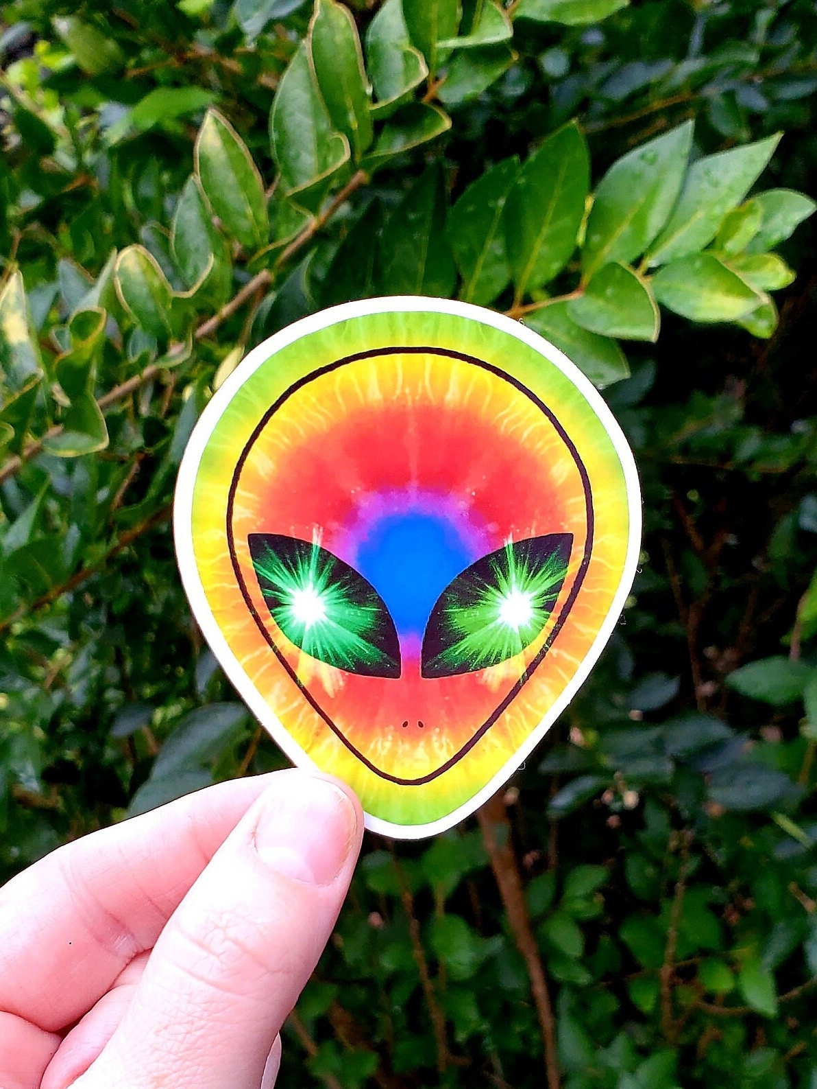 Alien Sticker, Tie Dye Alien Sticker, Retro Sticker, Vinyl Sticker, Tie ...