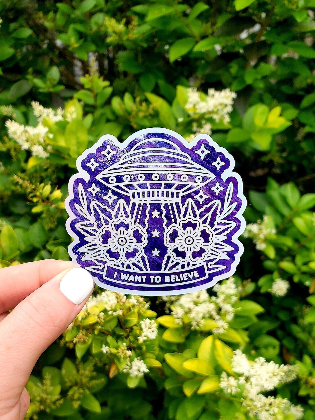 Holographic UFO Sticker, Alien Sticker, Trippy Sticker, UFO, Alien ...