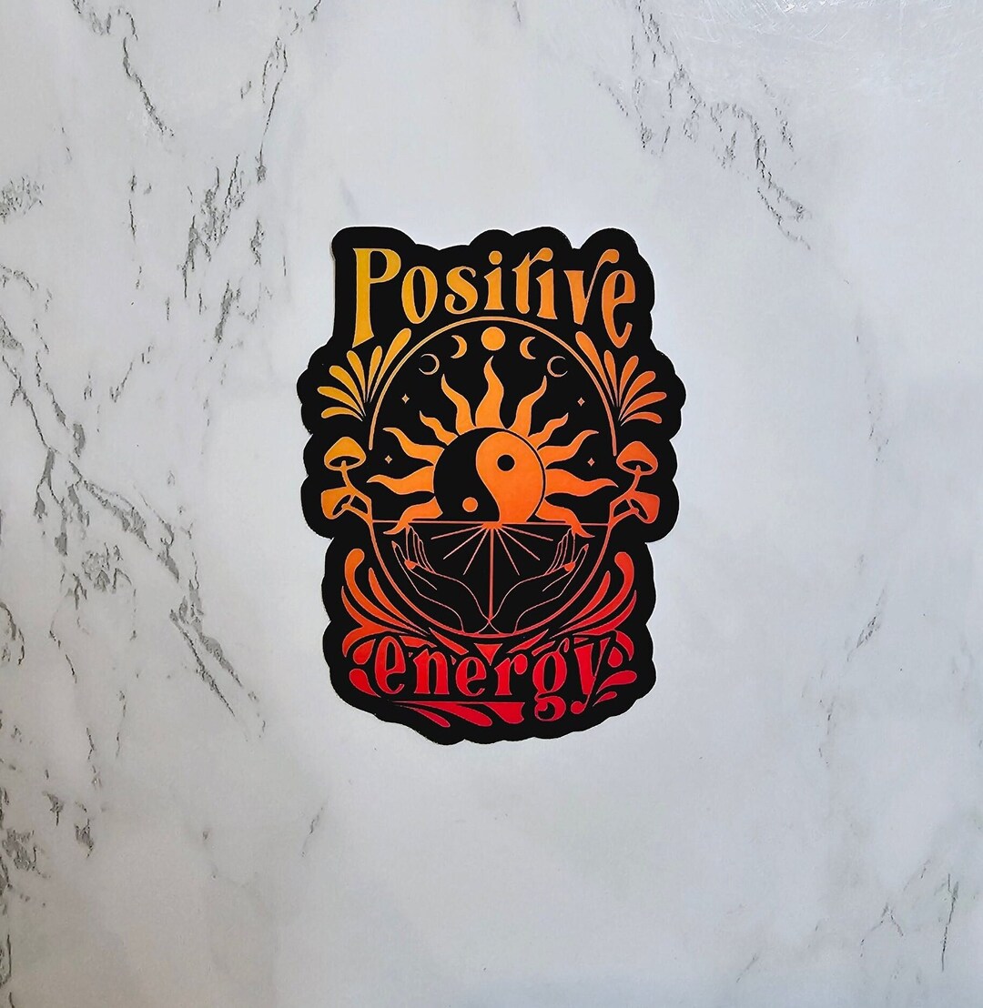 Positive Energy Sticker, Yin Yang Sticker, Hippie Sticker, Stickers ...