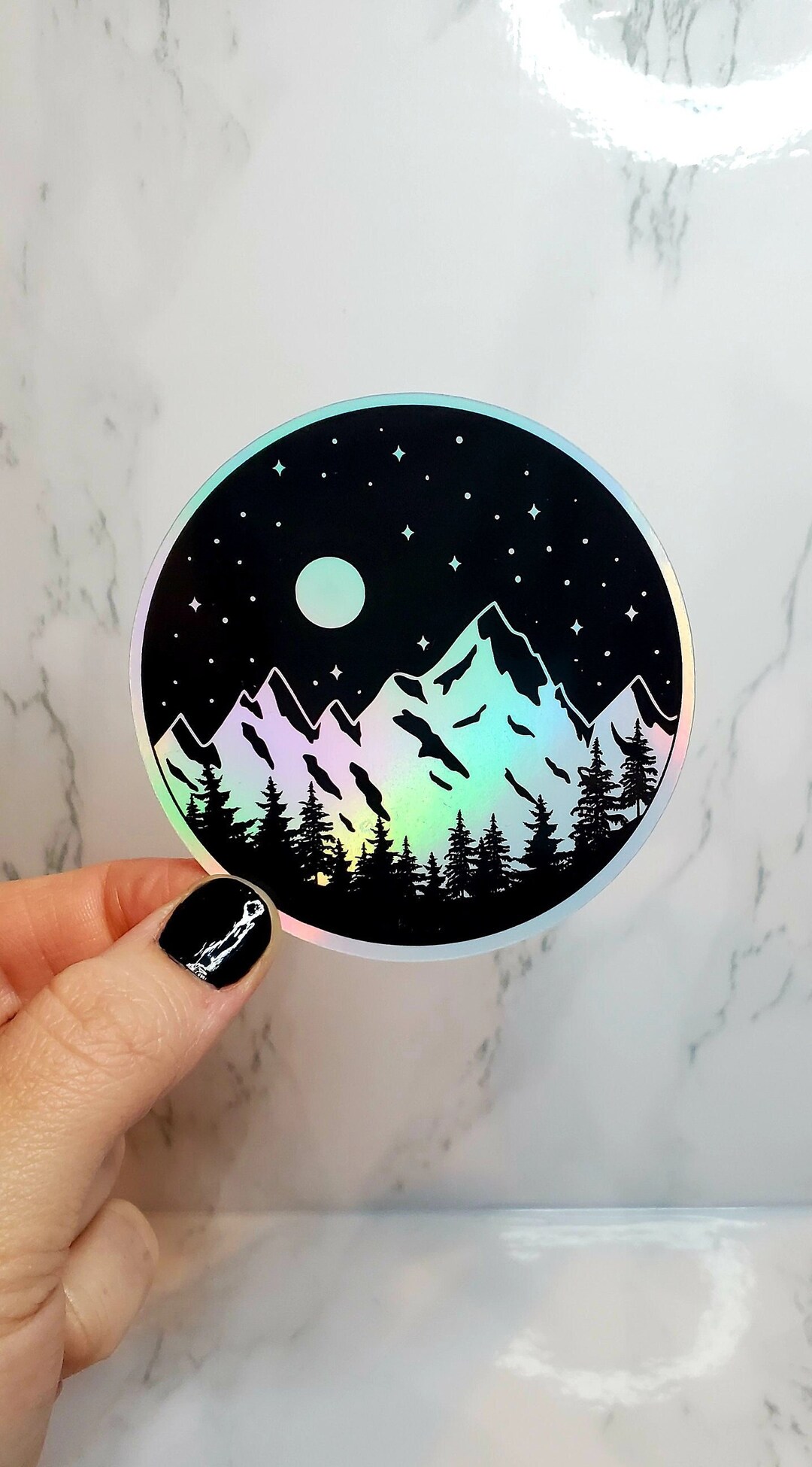Holographic Night Sky Sticker, Star Sticker, Tree Sticker, Camping ...